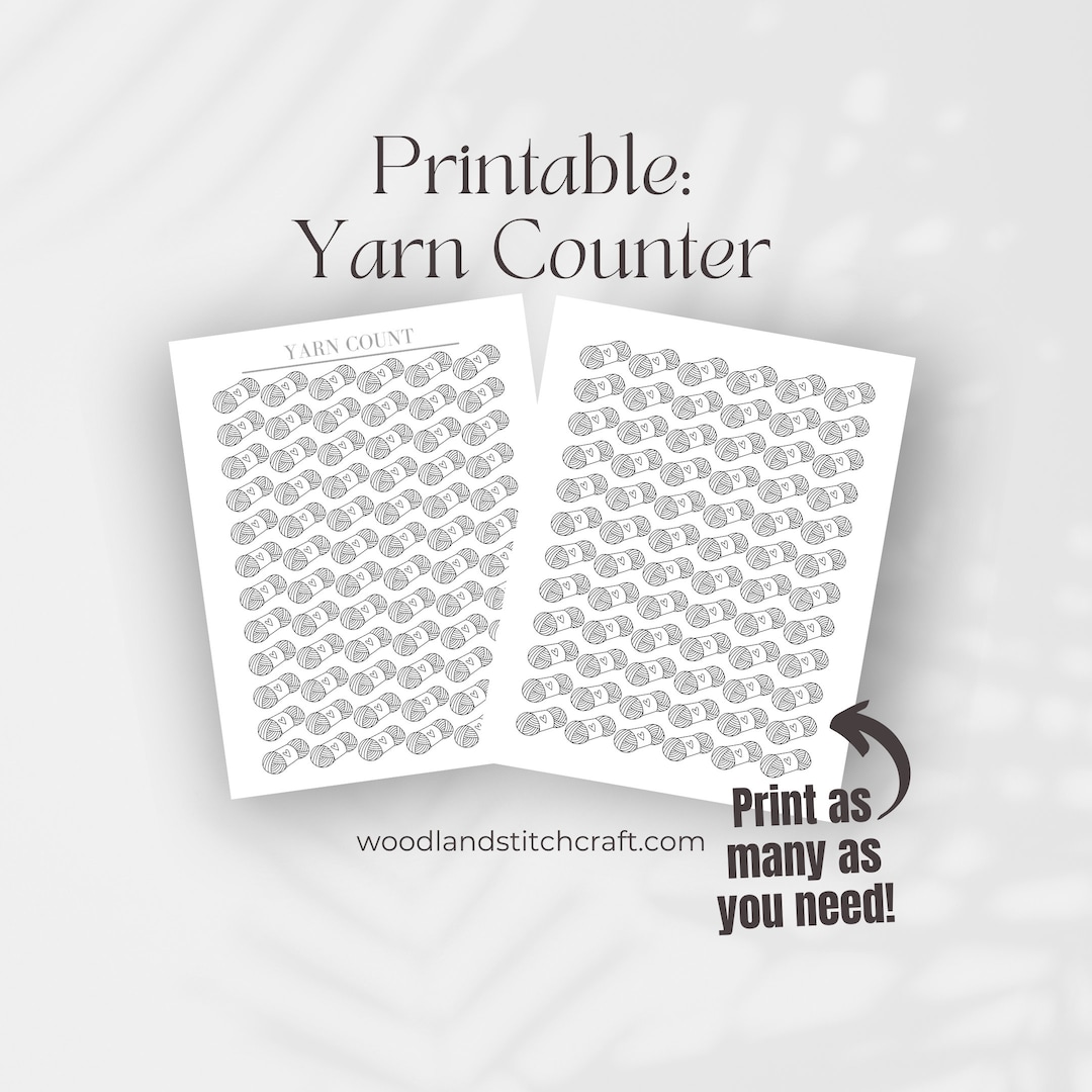 Yearly Yarn Count, Yarn Tracker, Crochet Project Tracker, Printable ...