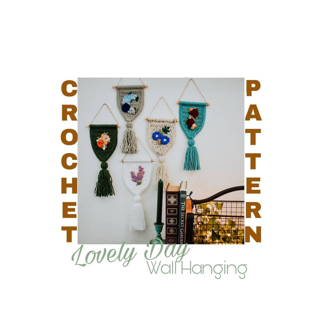 Crochet Flower Wall Hanging Pattern, Crochet Home Decor Pattern, Floral ...