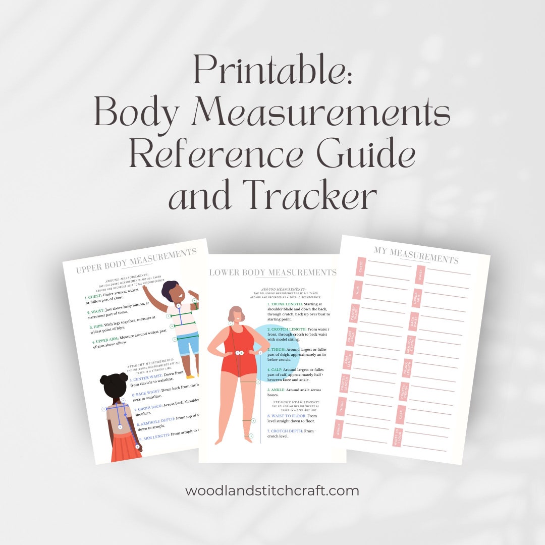 Body Measurements Guide, Body Measurement Printable, Body Measurement ...