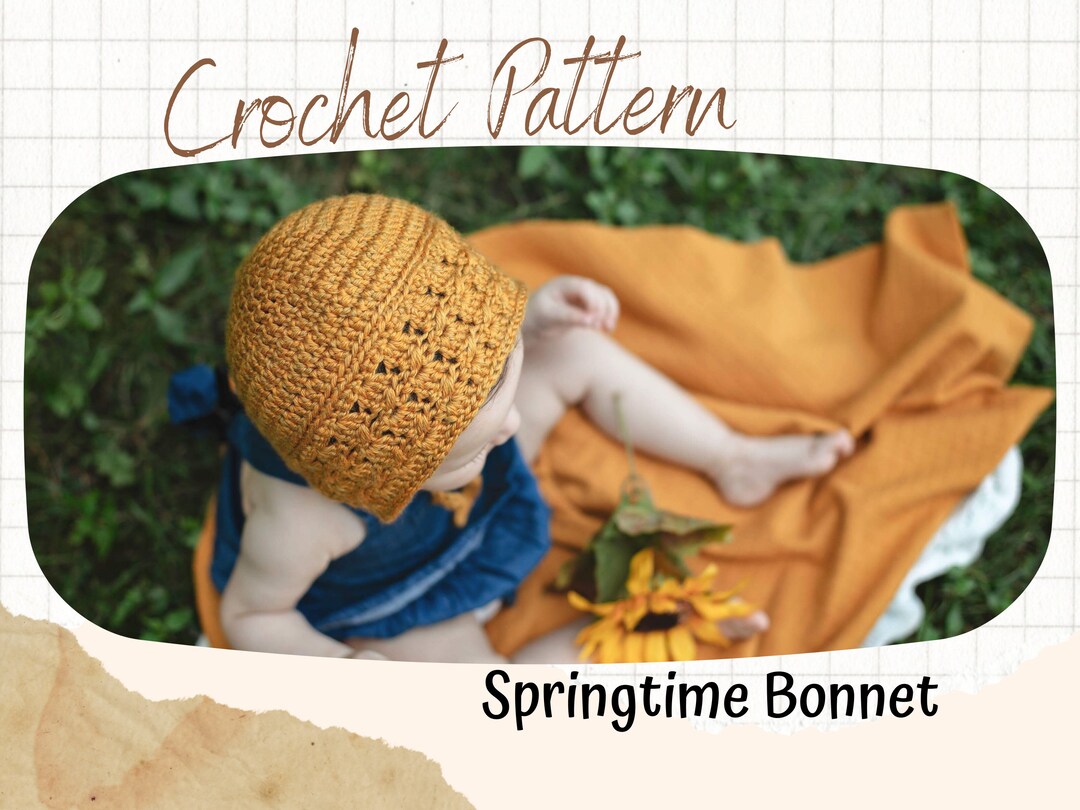 Crochet Pattern Bonnet, Crochet Bonnet Pattern, Bonnet Crochet Pattern ...