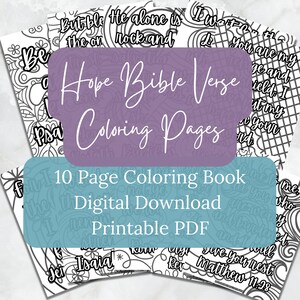 Hope Bible Verse Coloring Pages, 10 Page Book, Printable PDF Book ...