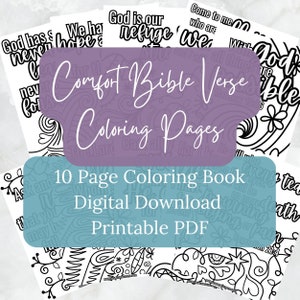 Comfort Bible Verse Coloring Pages, 10 Page Book, Printable PDF Book ...