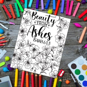 Floral Bible Verse Coloring Pages, 10 Page Book, Printable PDF Book ...