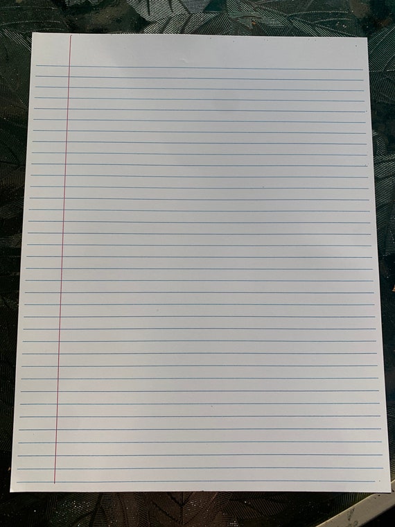 Notebook Paper Cardstock Single Sided 5 Pieces - Etsy