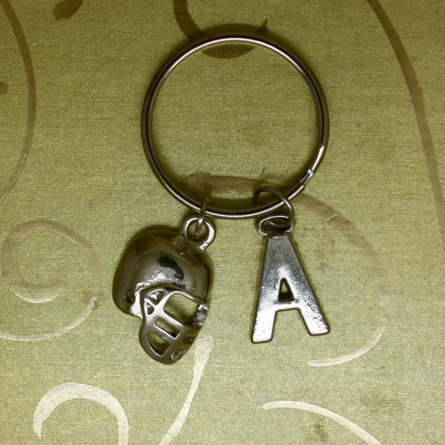 Football Helmet Keychain SPORT Collection Initial Keychain - Etsy