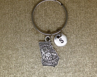 Georgia Map Keychain - Etsy