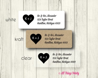 Couple Custom Return Address Labels Personalized Ampersand | Etsy