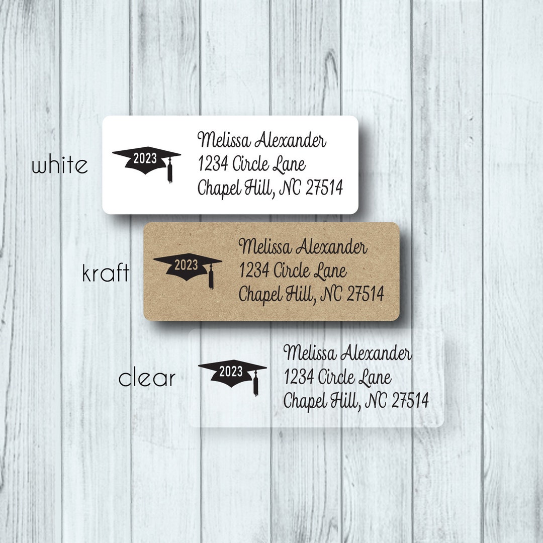 Graduation Return Address Labels - Personalized Class of 2023 - Cap ...