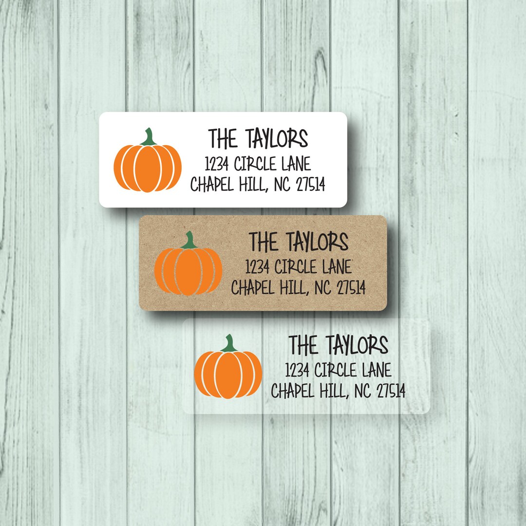 Pumpkin Return Address Labels: Fall Autumn Theme - Etsy