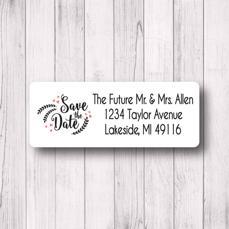 Save The Date Return Address Labels Personalized Wedding Etsy