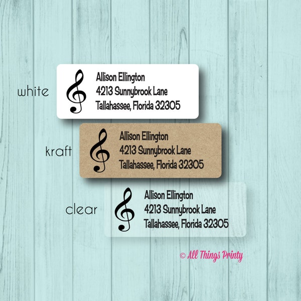 Music Return Address Labels - Etsy