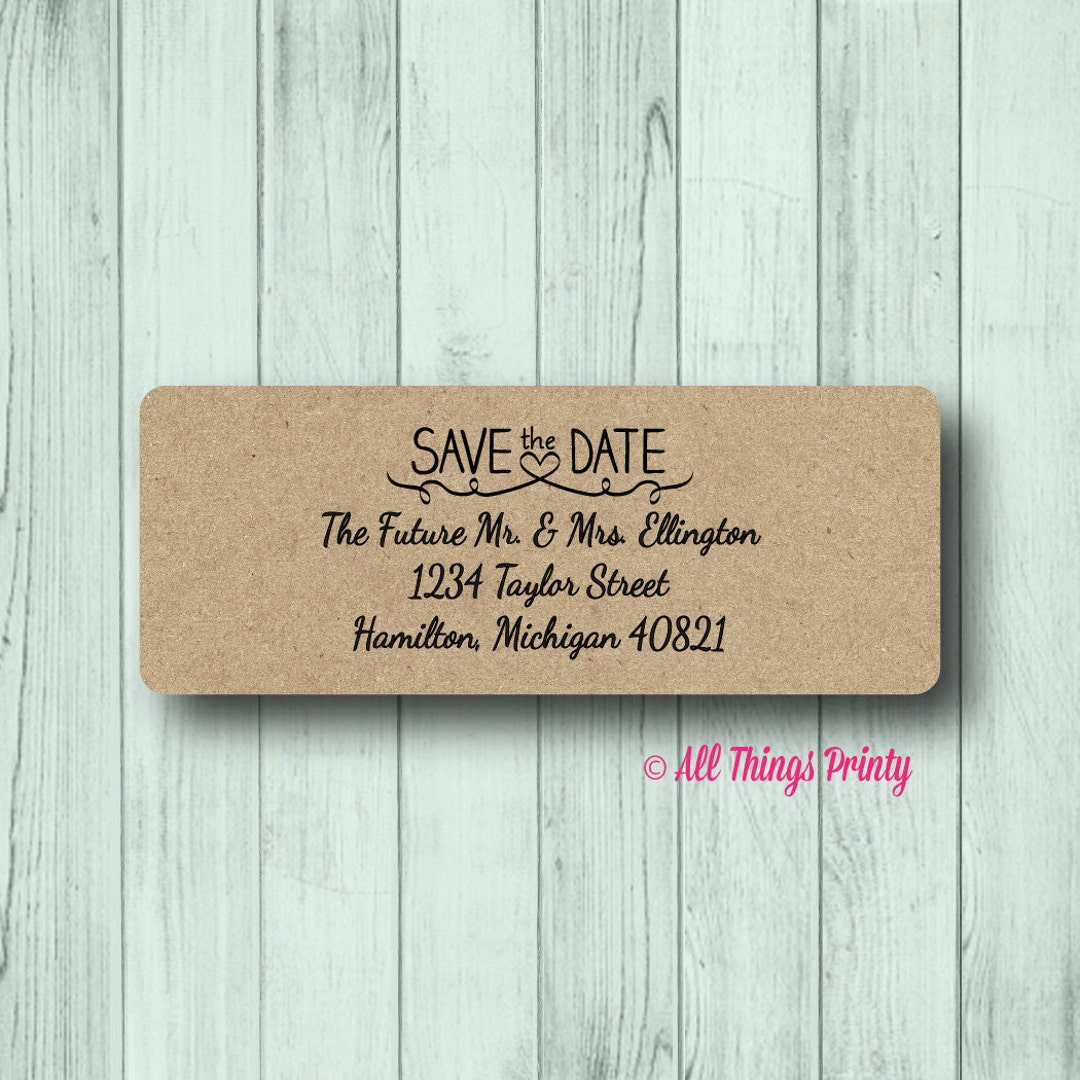 Save the Date Return Address Labels - Personalized Wedding Engagement ...