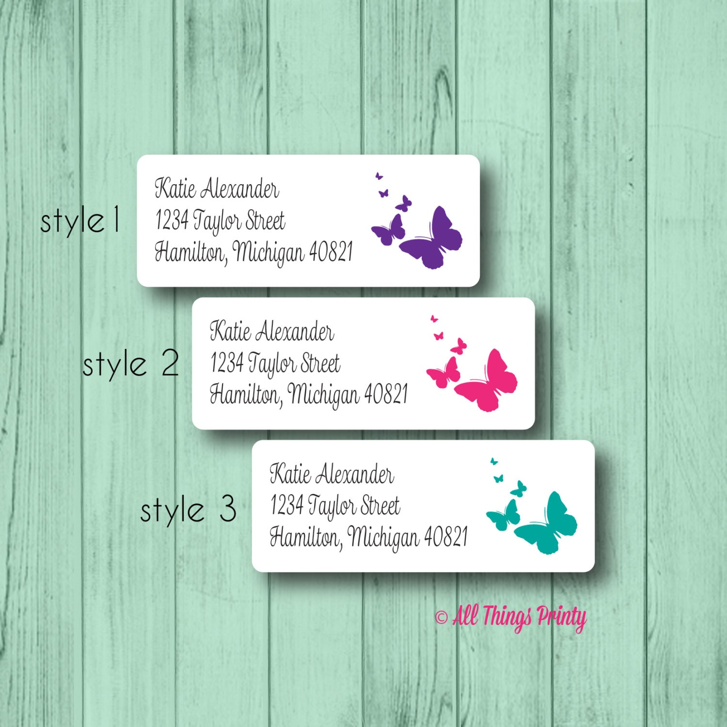 Custom Butterfly Everyday Return Address Labels Personalized | Etsy
