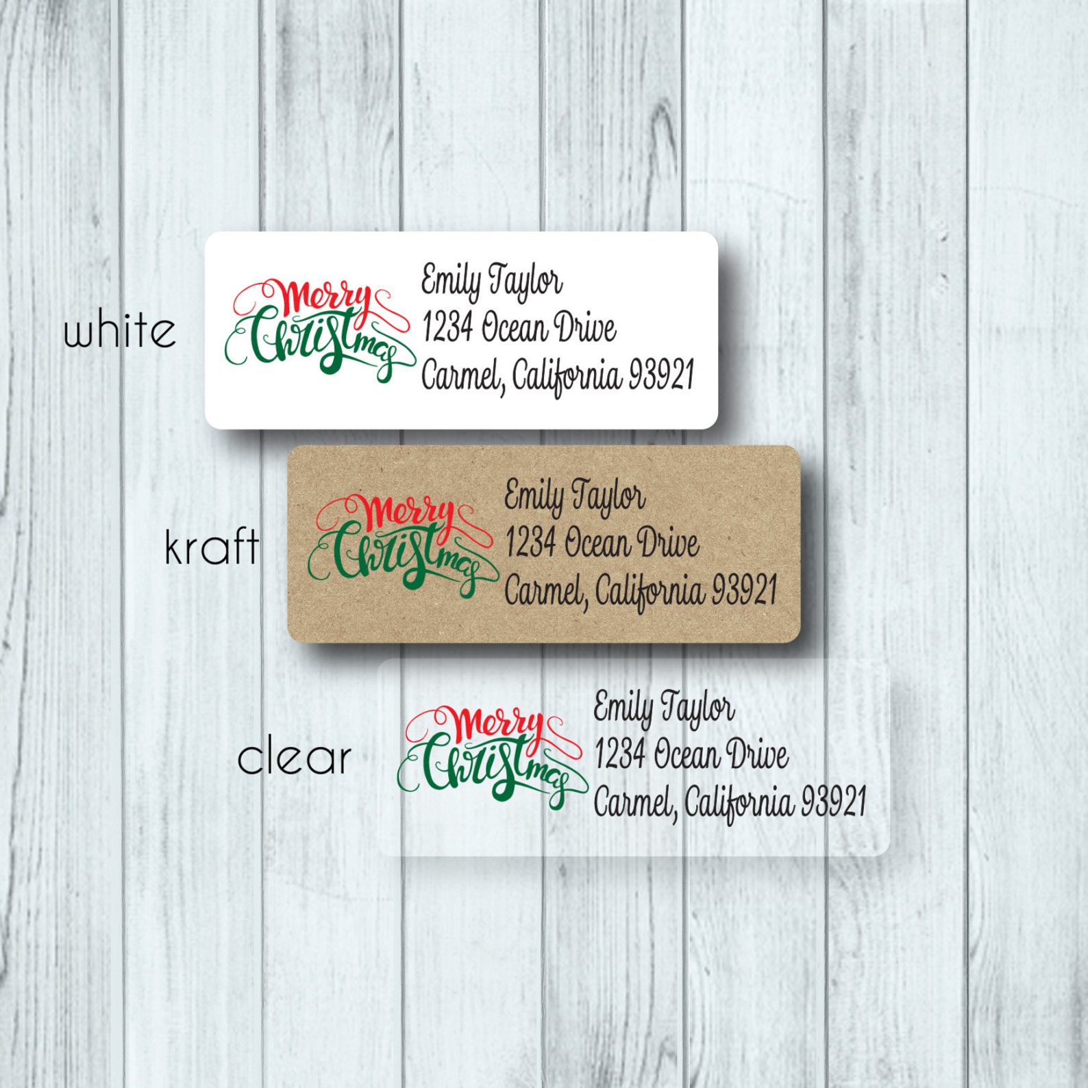 Custom Merry Christmas Address Labels: Holiday Return Labels - Etsy