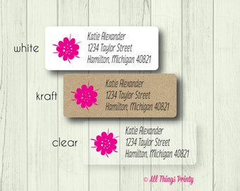 Flower Return Address Labels - Etsy