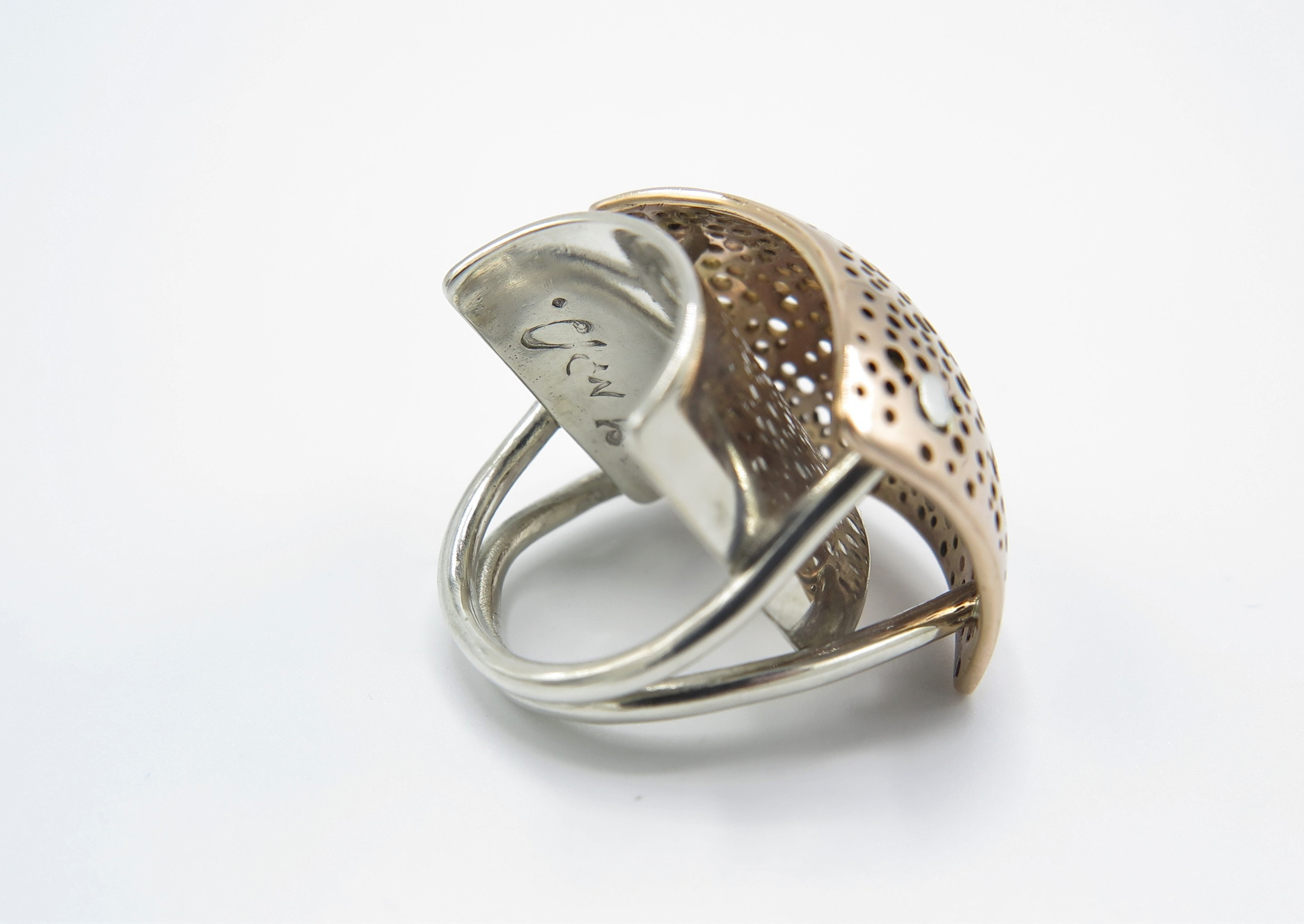 Anillo de arquitectura oro rojo | Etsy