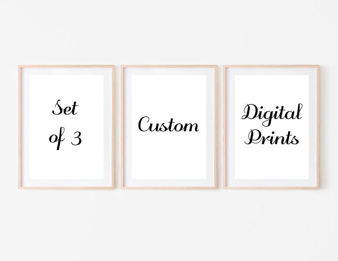 Set of 3 Custom Digital Prints, Personalise Any 3 of My Designs by ...