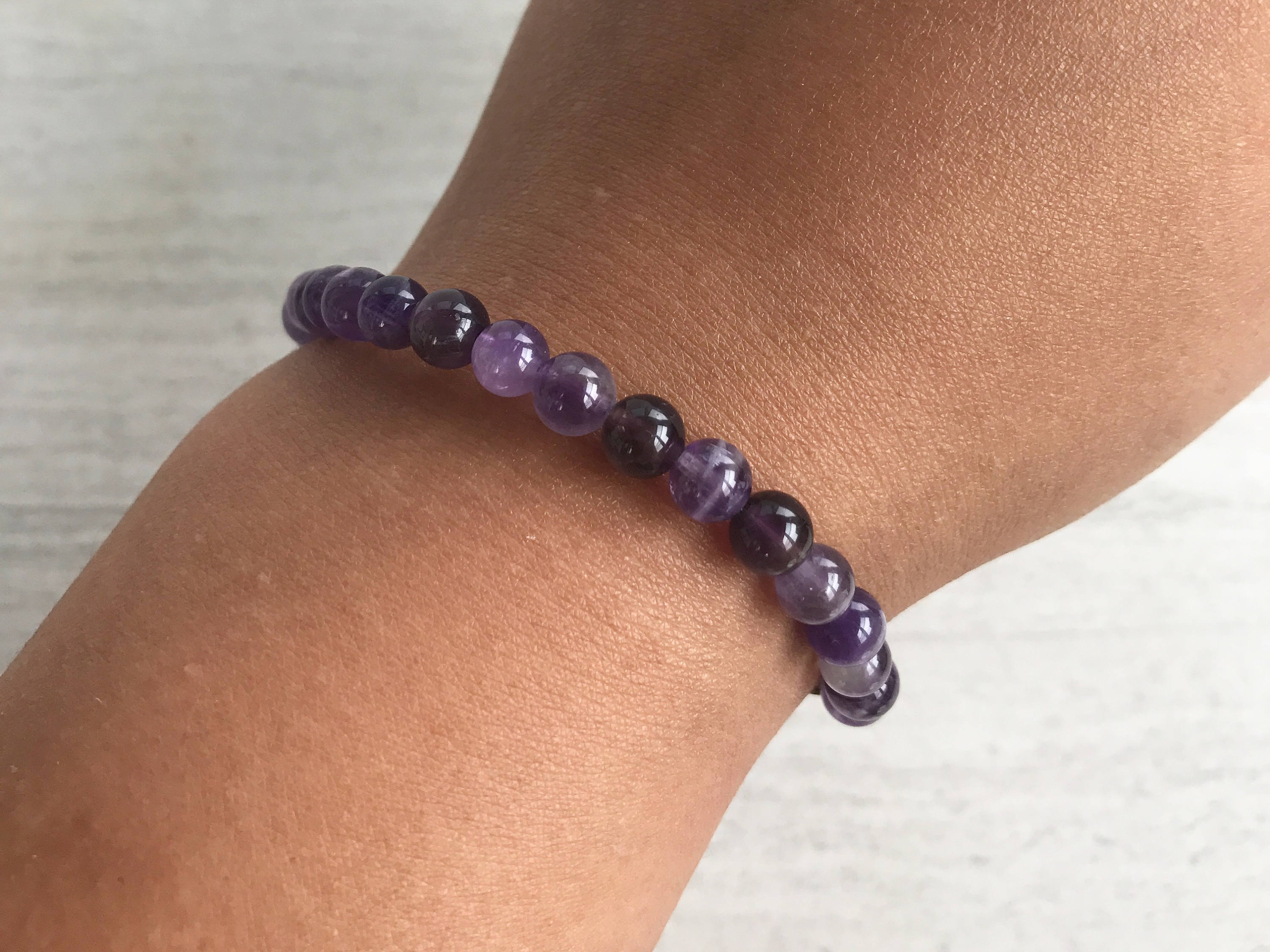 Amethyst Arrow Beaded Bracelet Natural Stone Healing Bracelet Semi ...