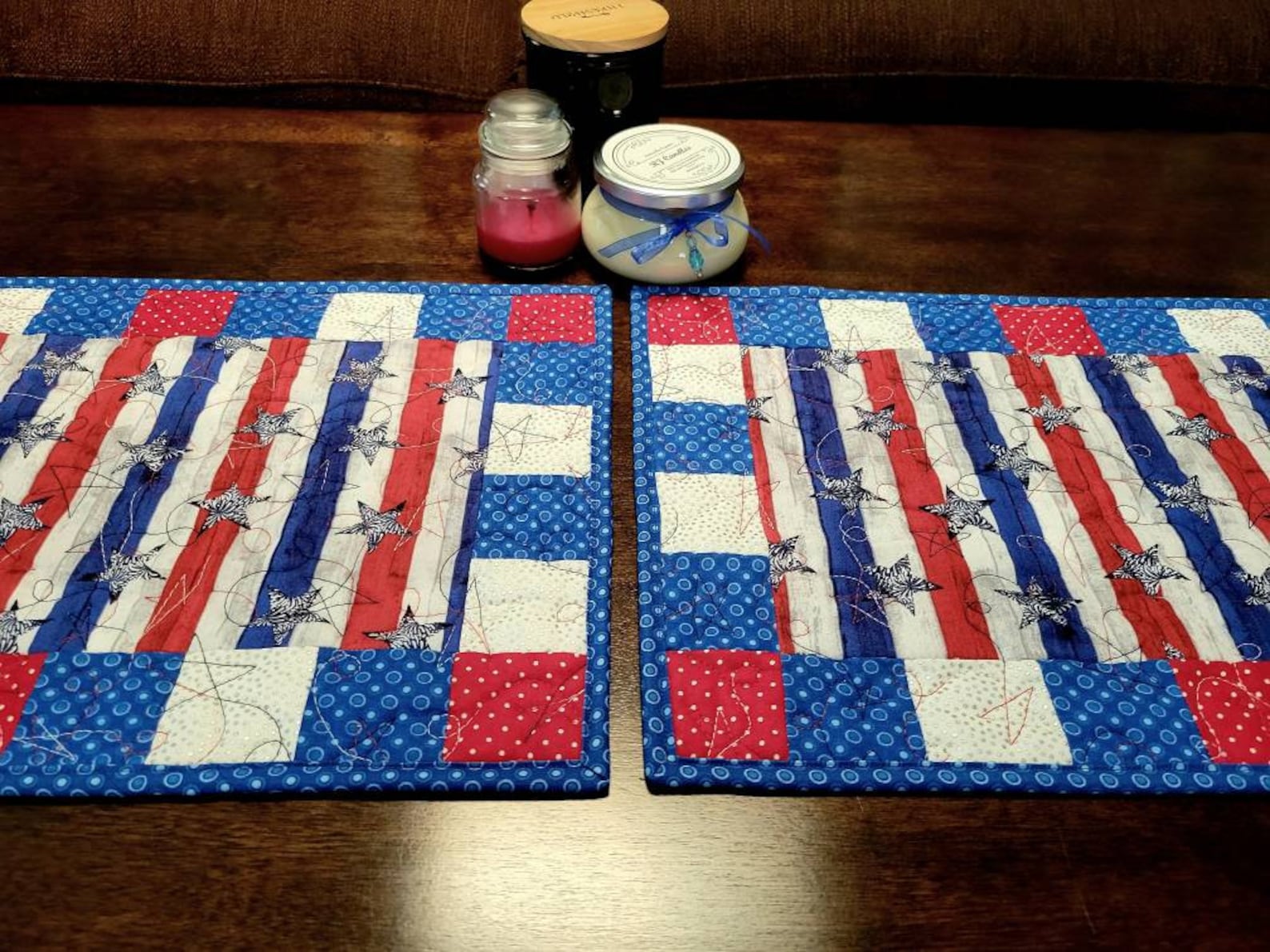 Stars and Stripes Patriotic Placemats Quilted Insulated - Etsy