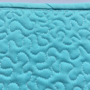 Quilted Table Runner in Blue, Green, and White | Extra Large Table ...