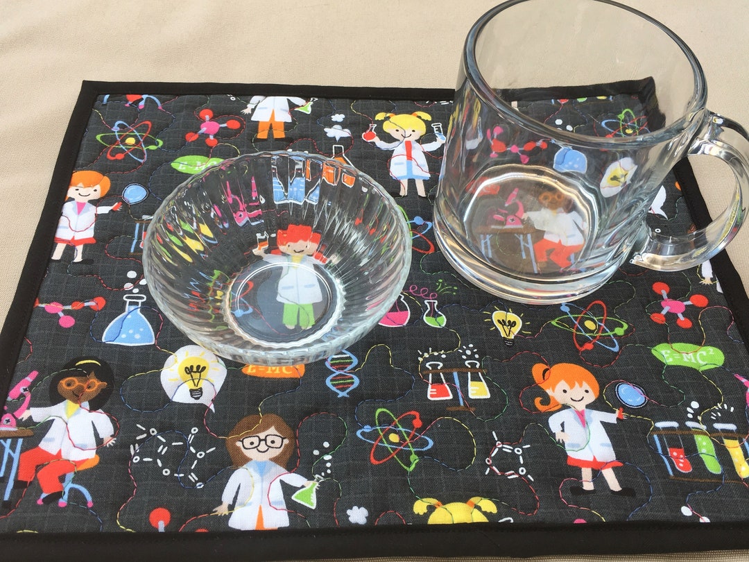 Quilted Science Mug Rug or Mousepad | Female Scientist Gift Idea ...
