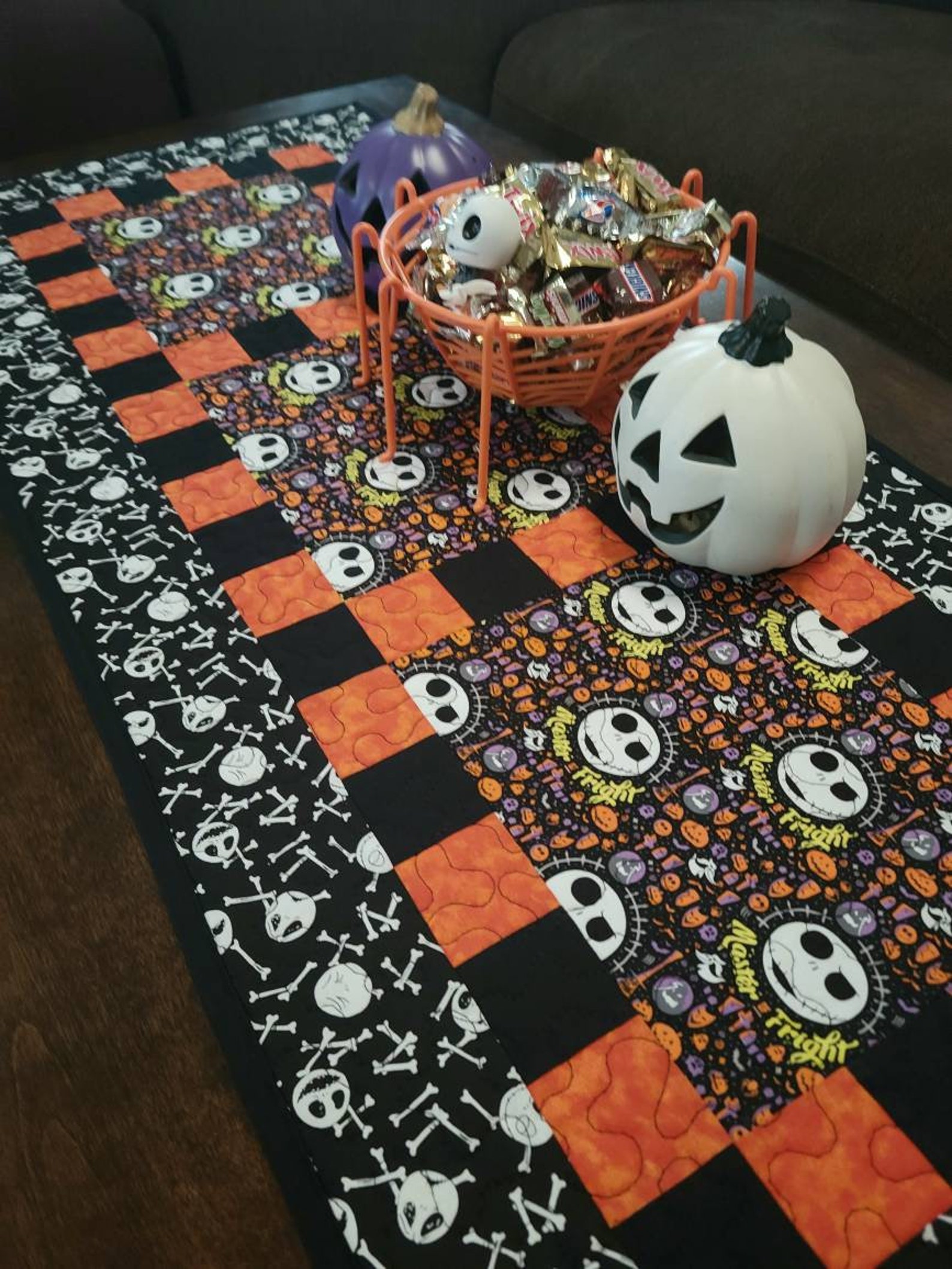 Nightmare Before Christmas Quilted Table Runner, Halloween Decor - Etsy