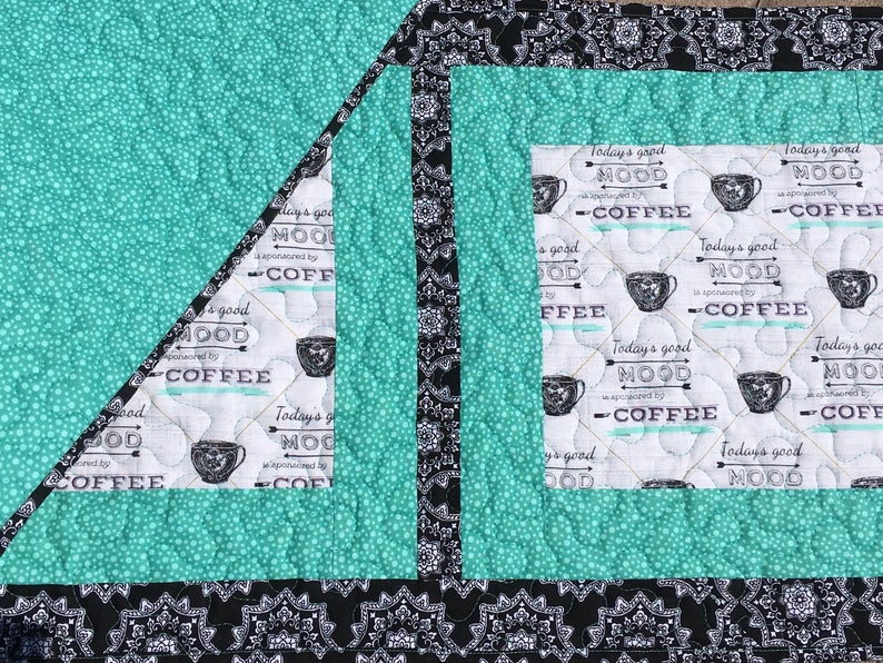 Coffee Lover Table Runner Quilted and Insulated Coffee Table | Etsy