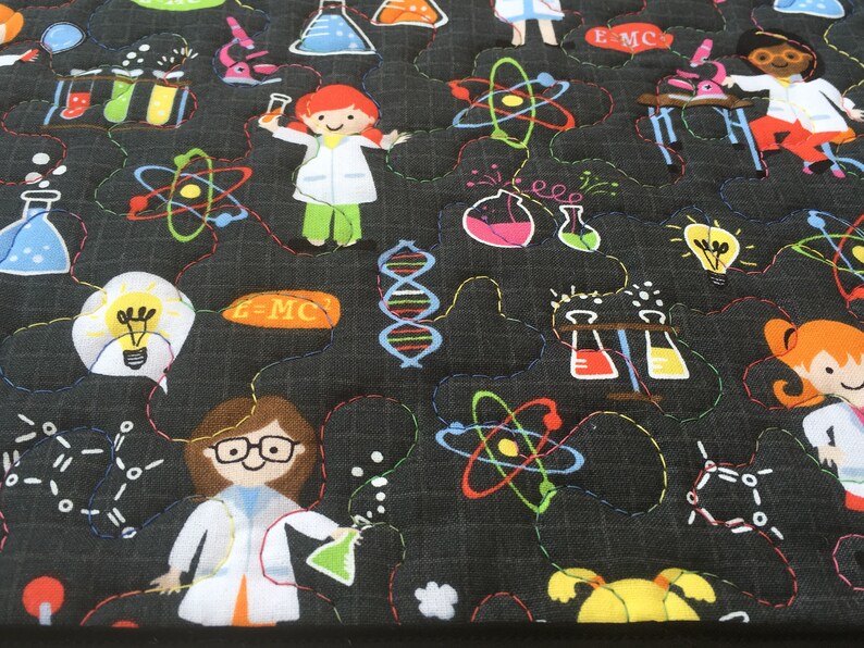 Quilted Science Mug Rug or Mousepad Female Scientist Gift - Etsy
