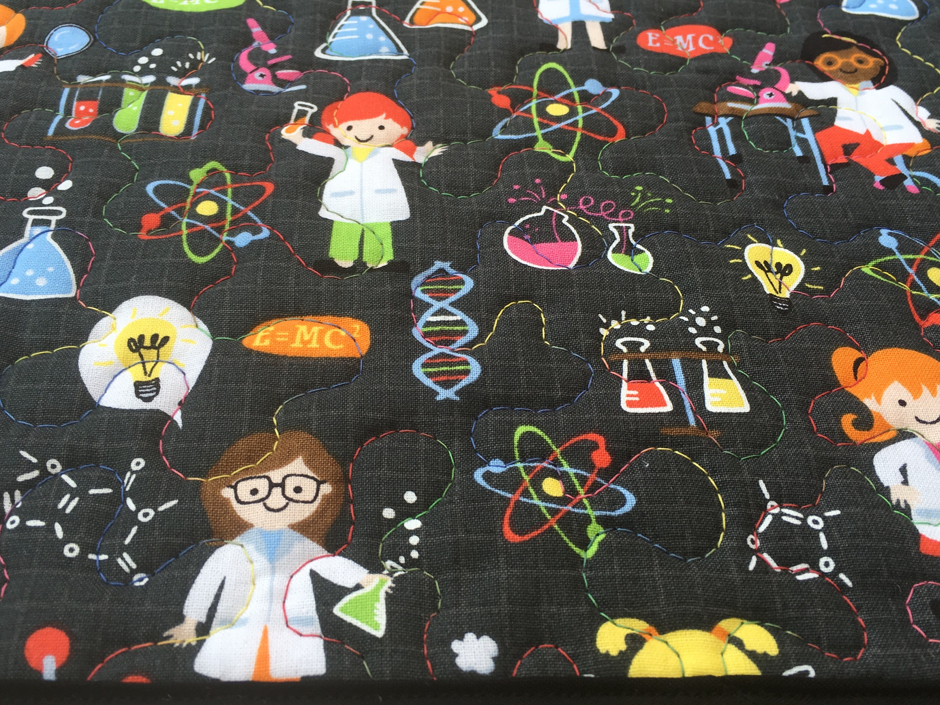 Quilted Science Mug Rug or Mousepad Female Scientist Gift - Etsy