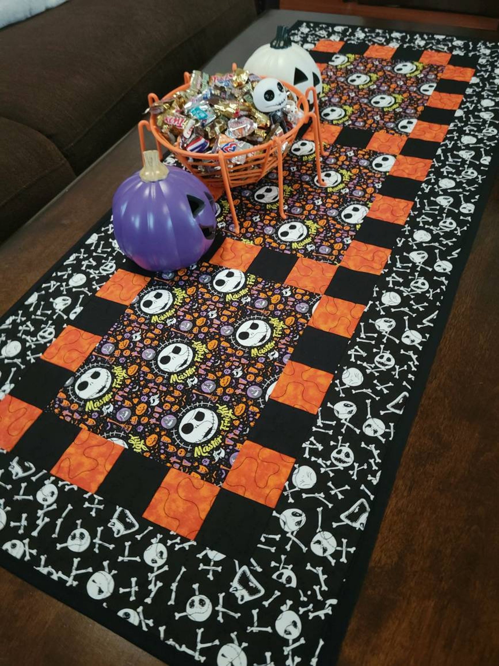 Nightmare Before Christmas Quilted Table Runner, Halloween Decor - Etsy