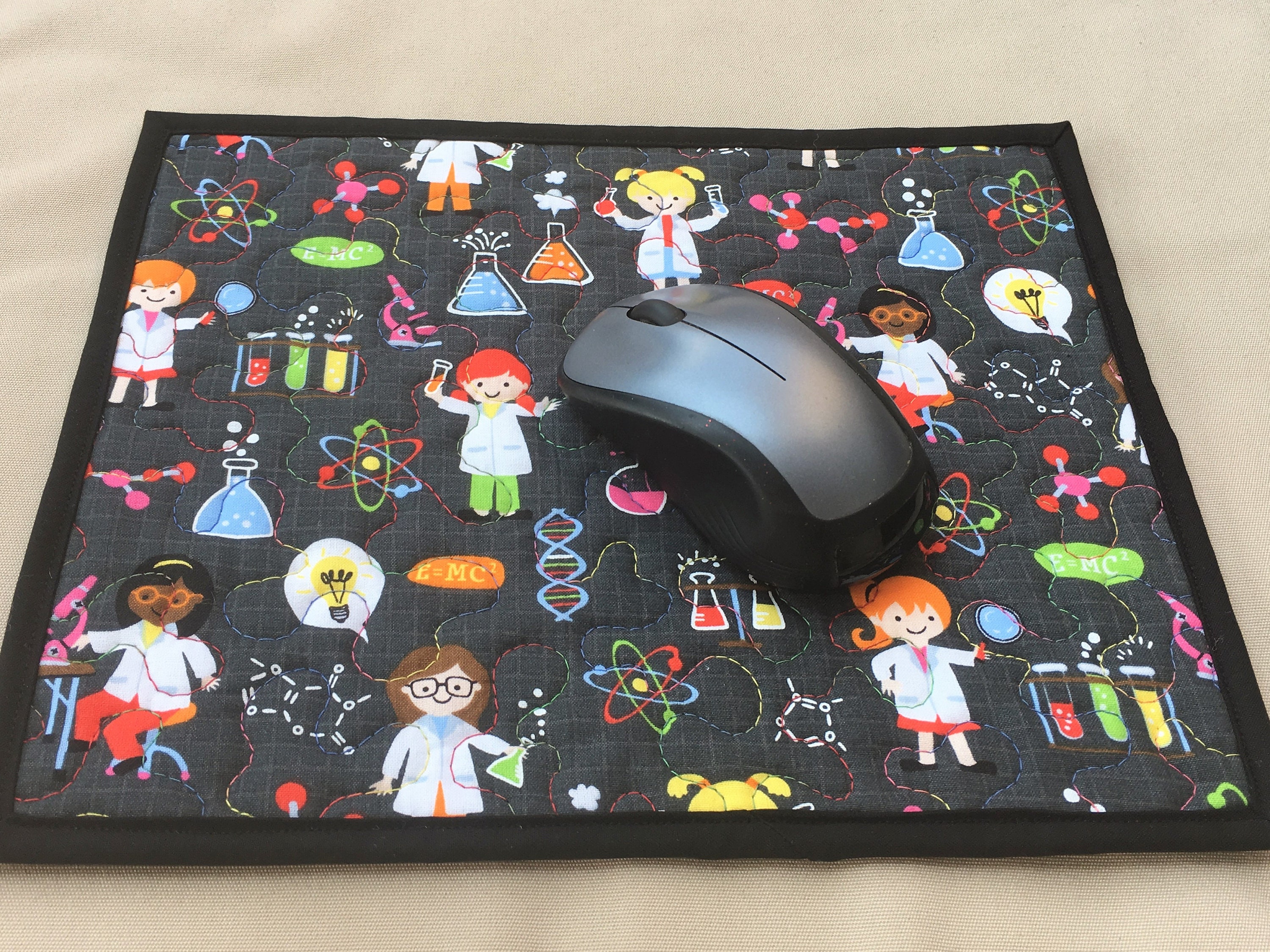 Quilted Science Mug Rug or Mousepad Female Scientist Gift - Etsy