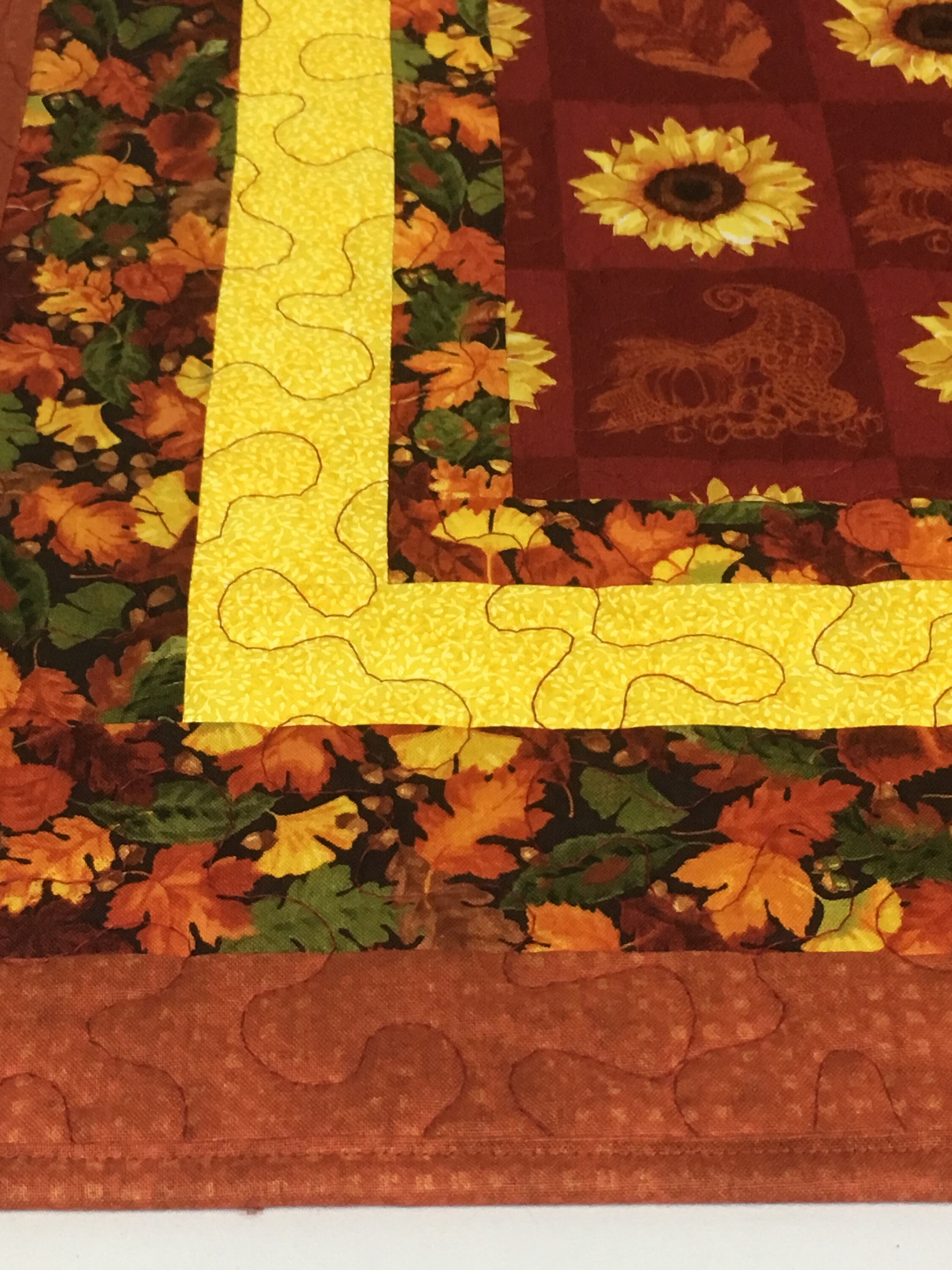 Sunflower Square Table Topper Quilted Thanksgiving or Autumn | Etsy