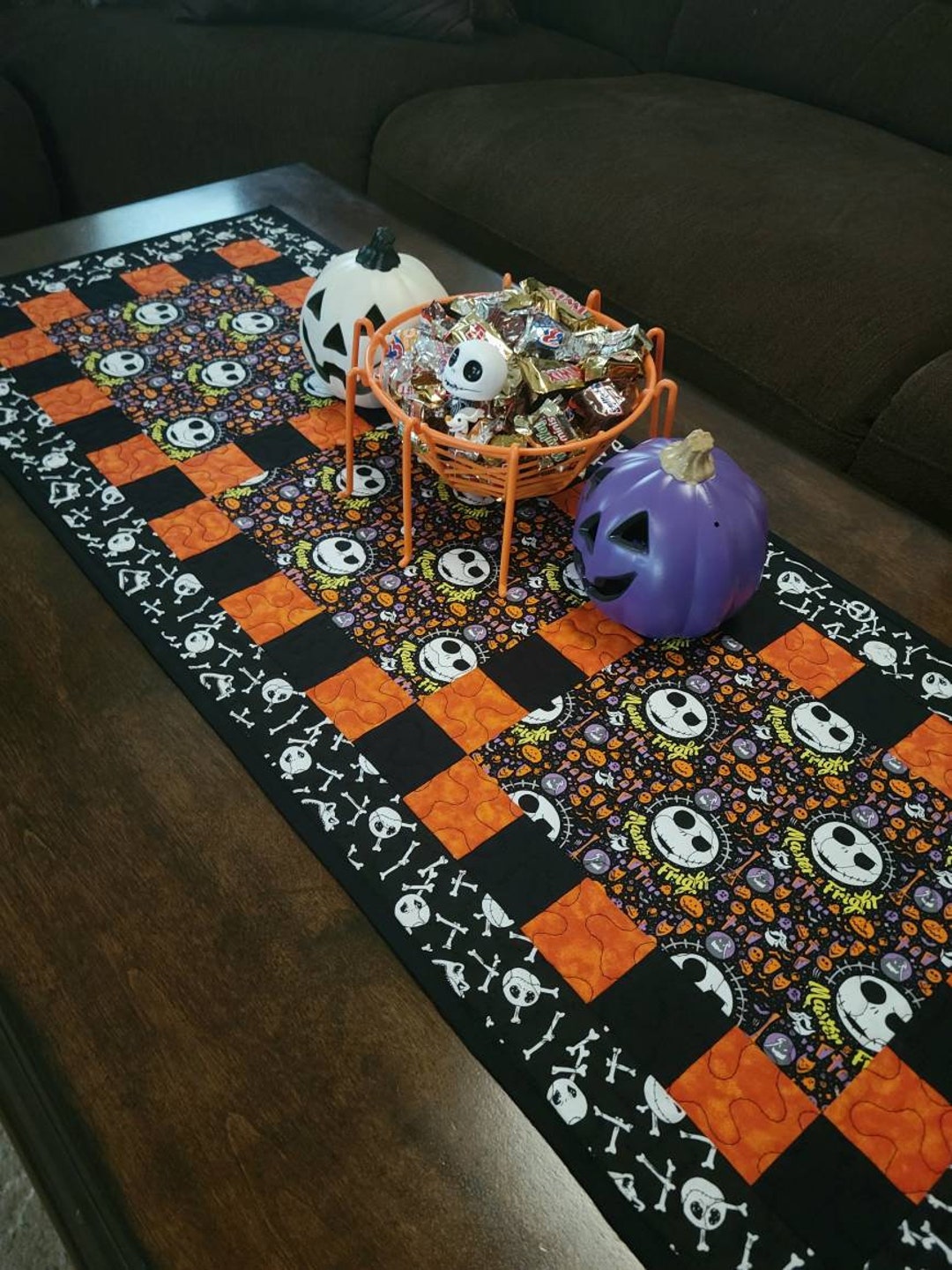 Nightmare Before Christmas Quilted Table Runner, Halloween Decor - Etsy