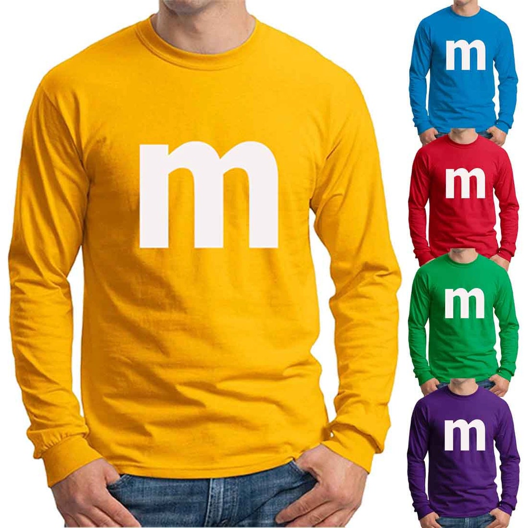 M Print T-shirt Halloween Costume Cosplay Candy Long Sleeve T-shirts ...