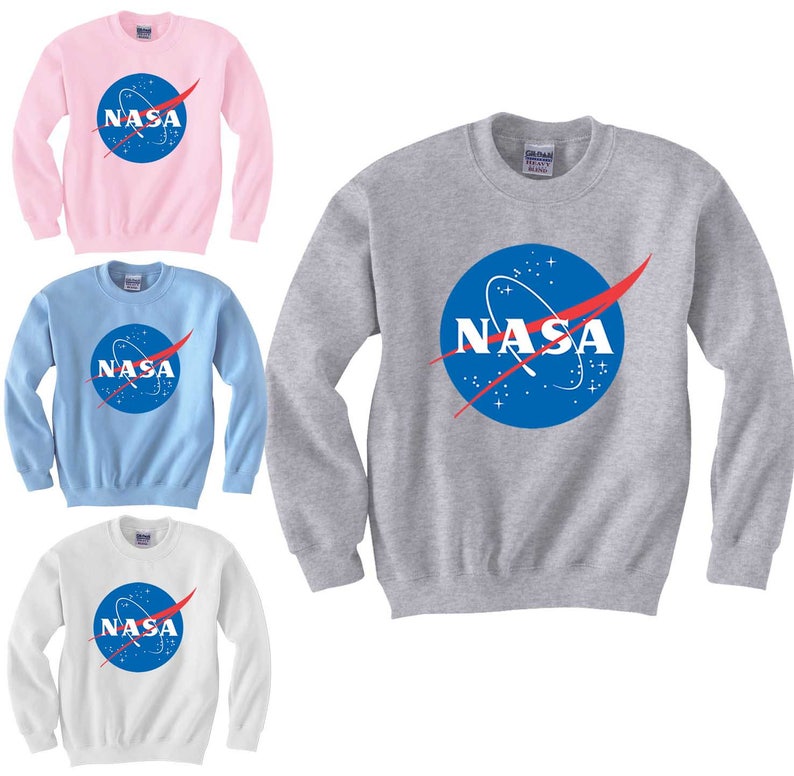 NASA Retro Logo Sweatshirt Insignia Space Science Geek Mens | Etsy