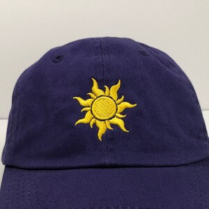 Tangled Rapunzel Sun Symbol Embroidered Hat Disney Magic Fan Adjustable ...