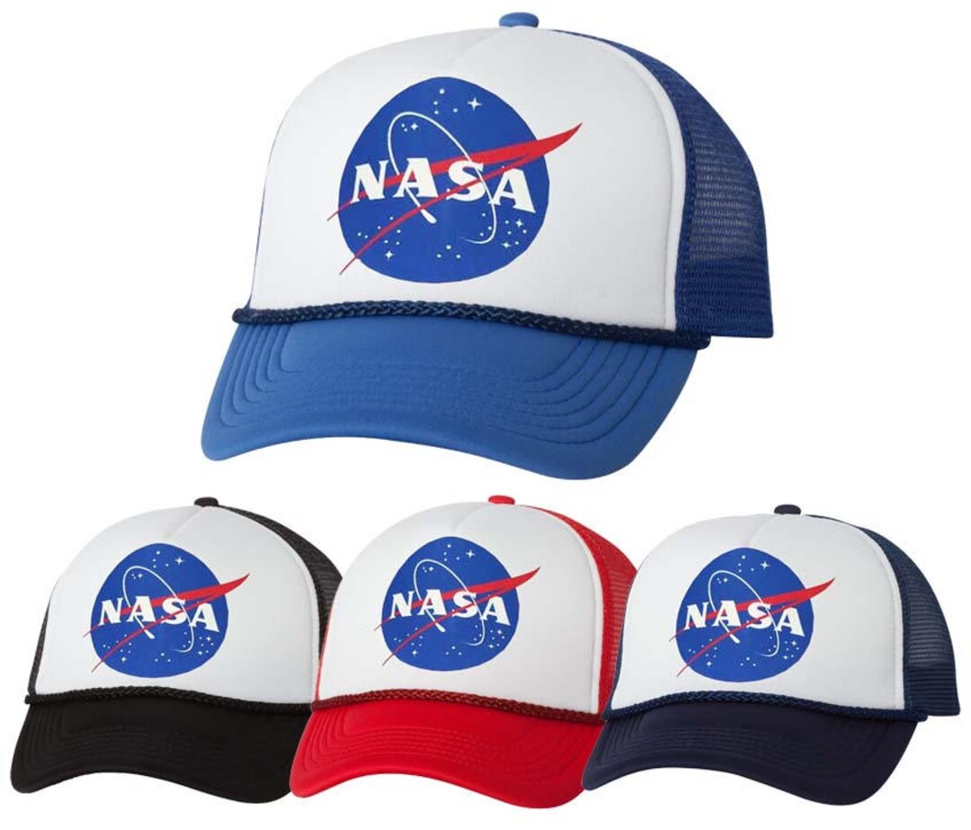 NASA Insignia Hat Science Space Fan Trucker Foam Mesh Red- Blue/white ...