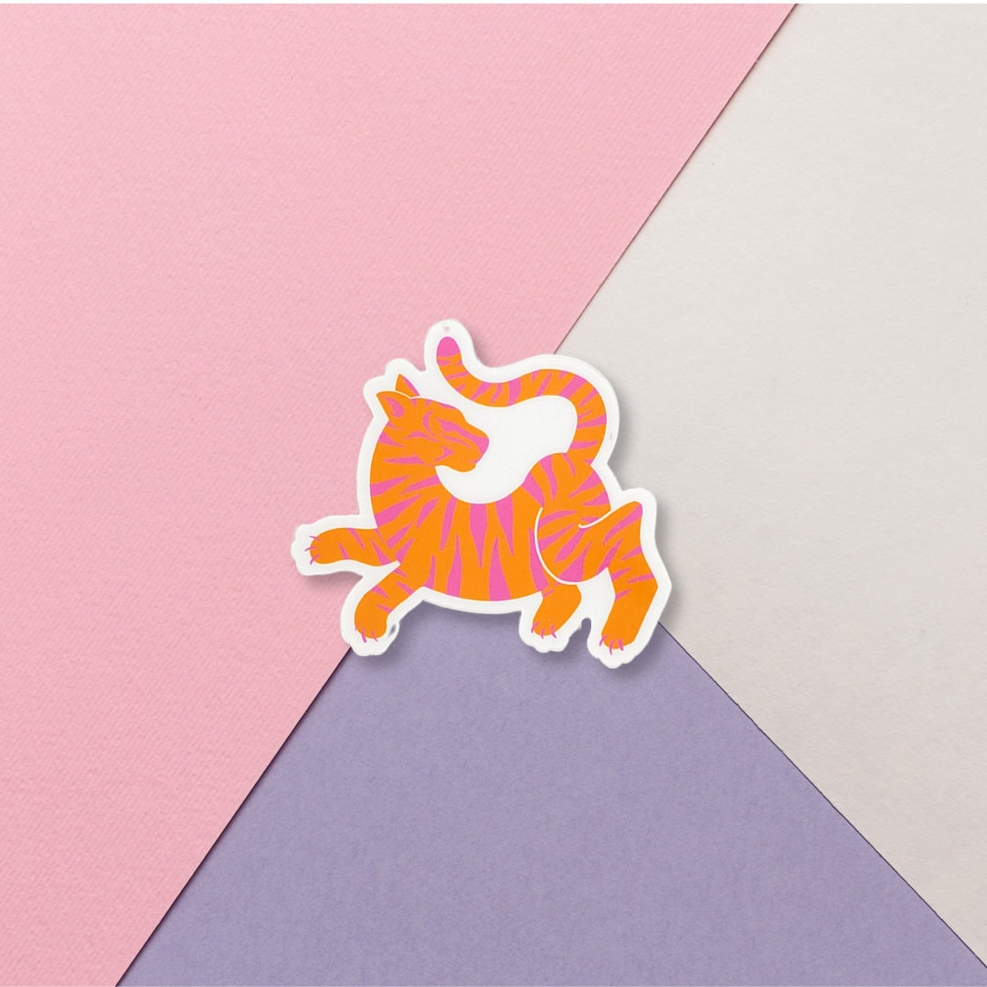 Pop Tiger Cute Vinyl Sticker - Etsy