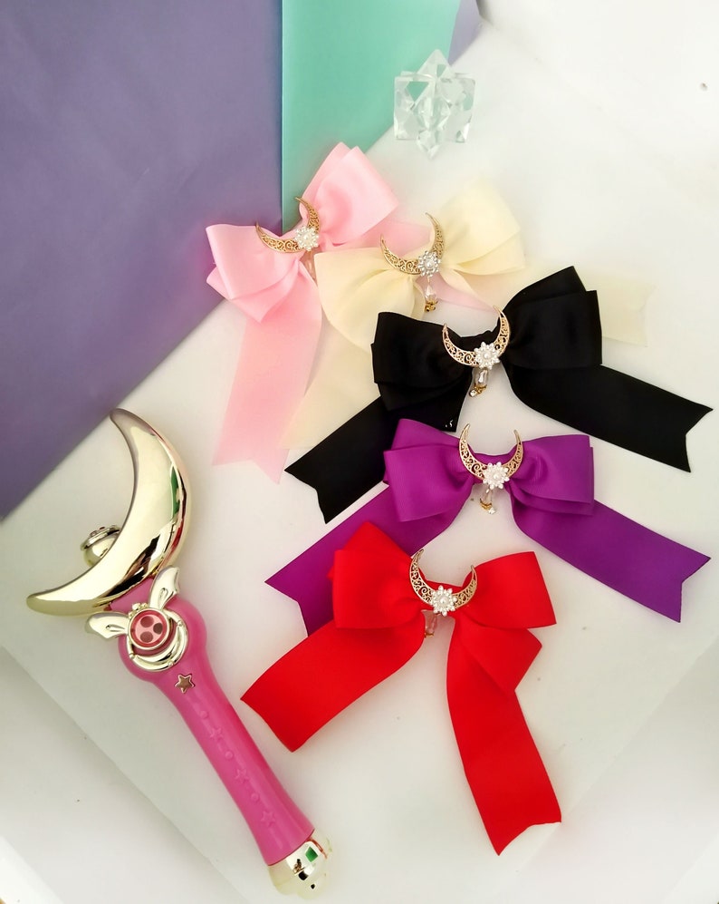 Moon Hair Clip | Luna Hair Bow With Prism | Gift for Women & Girls in ...