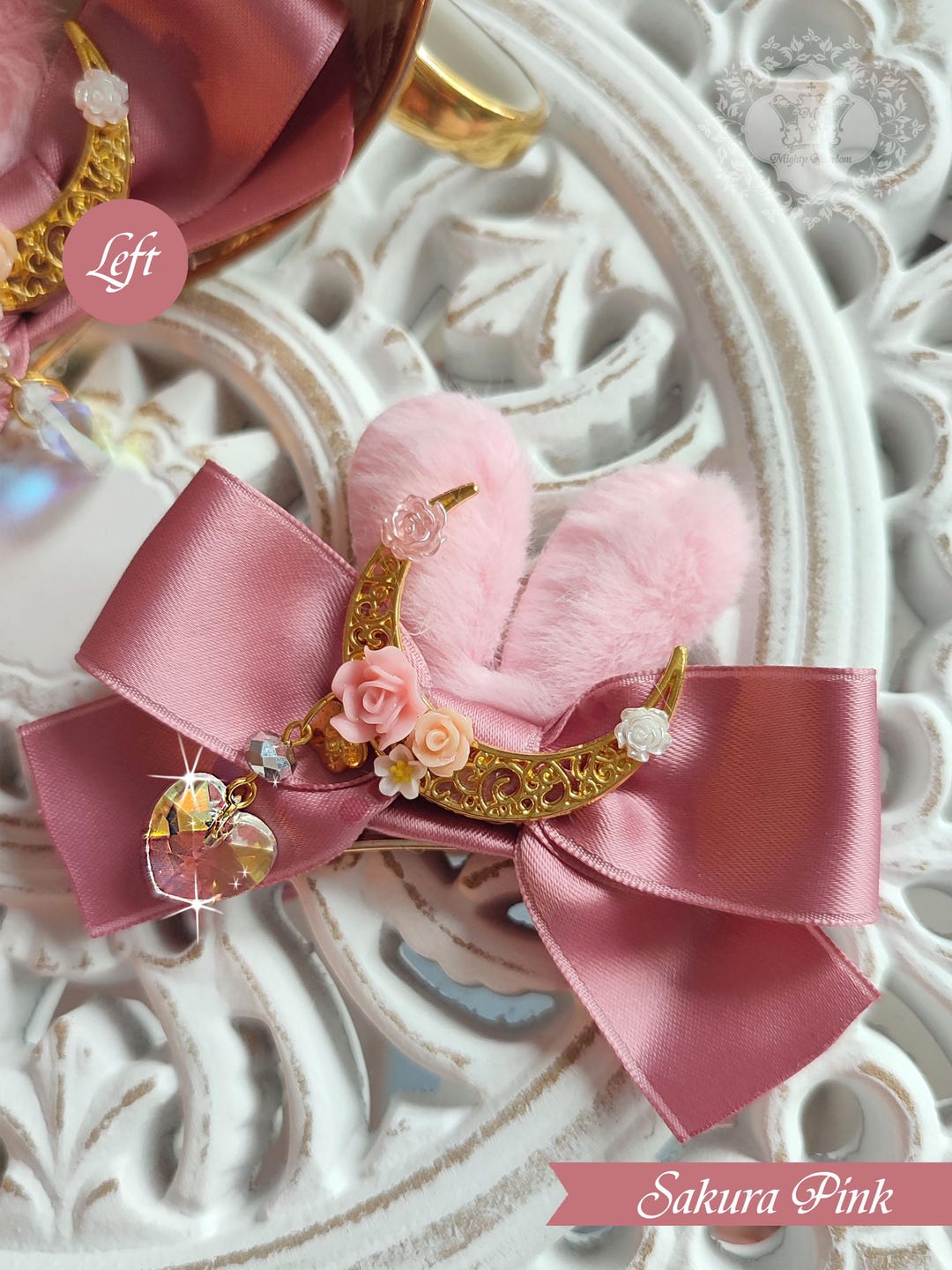 Usagi Hair Bow | Sparkling Moon Bunny Hair Clip for Women and Girls in ...