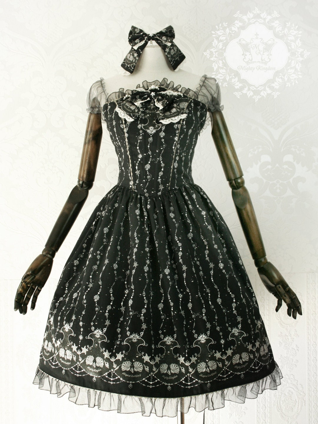Mermaid Lolita Petticoat Dress With Pocket | Glitter Lace Gothic One ...