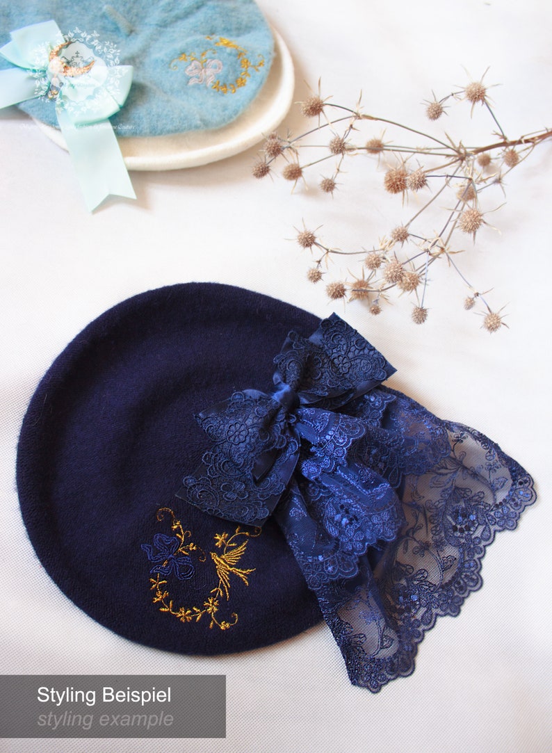 Embroidered Beret in 9 Colors | Winter Beret for Women and Girls - Etsy
