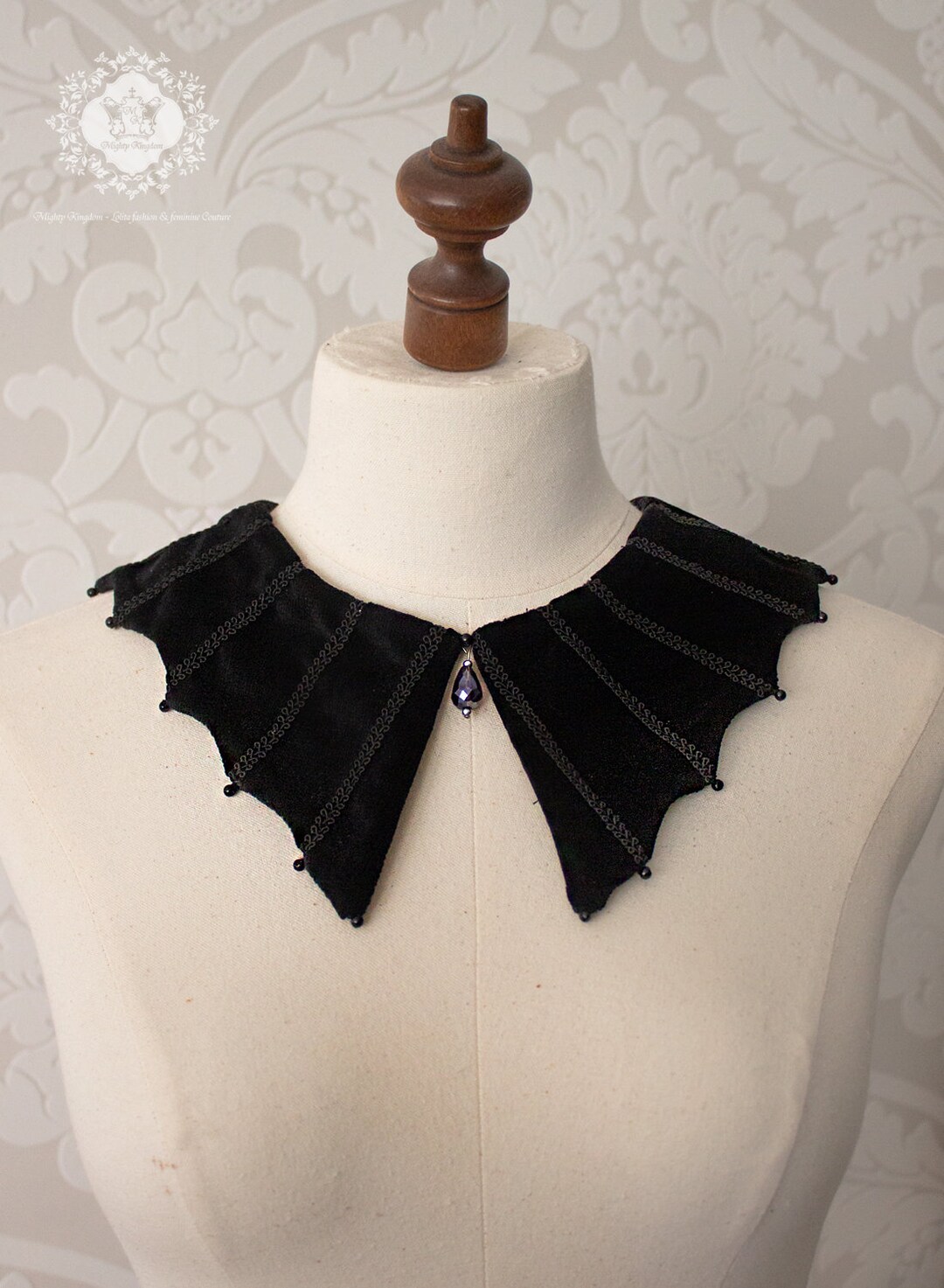 Gothic Lolita Bat Collar Made of Cotton Velvet | Halloween Party ...