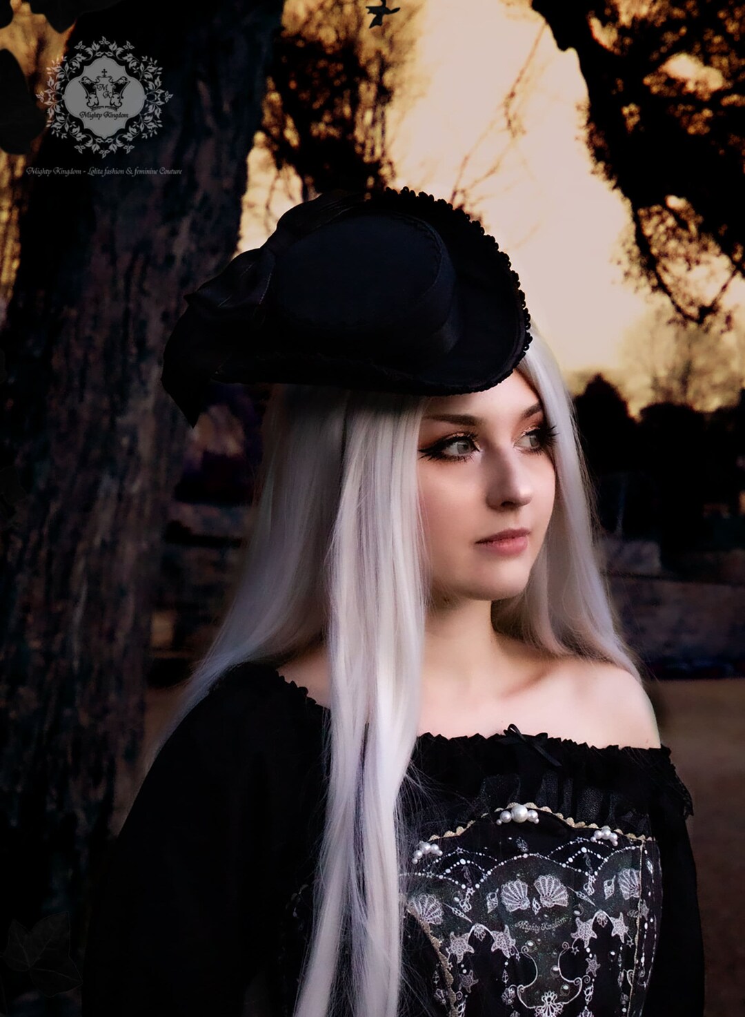 Mini Tricon M E L I N A Tricorn Hat With Bow Comb Historical Hat Costume Hat EGL Elegant Lolita ...