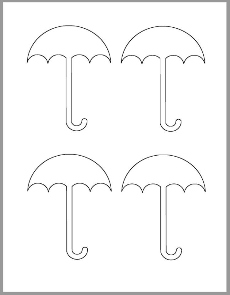 4 inch Umbrella Template-Instant Download Cutouts-Umbrella | Etsy