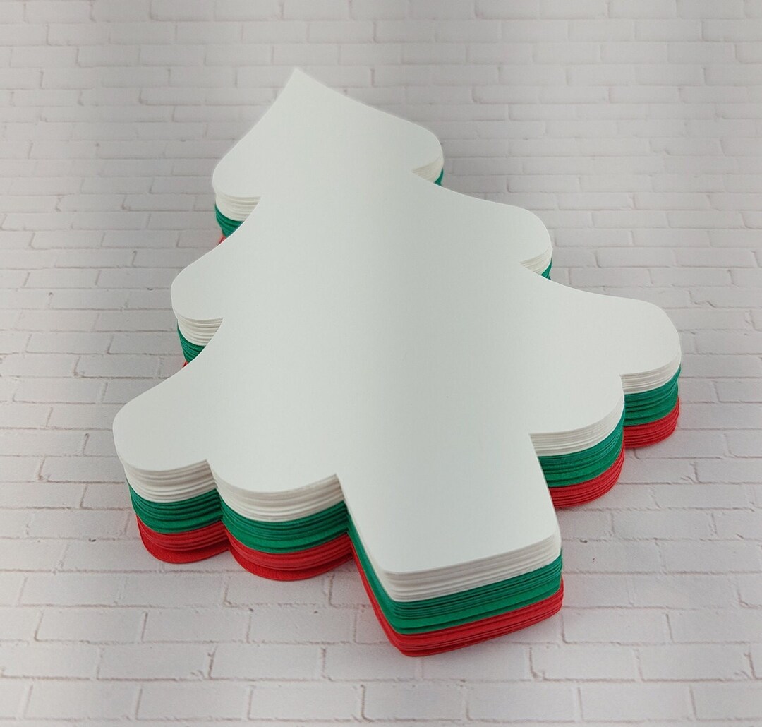 4 Inch Tree Cutouts-card Stock Christmas Tree-holiday - Etsy