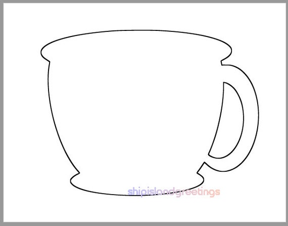 8.5 Inch Tea Cup Template-printable Tea Cup-coffee Cup | Etsy