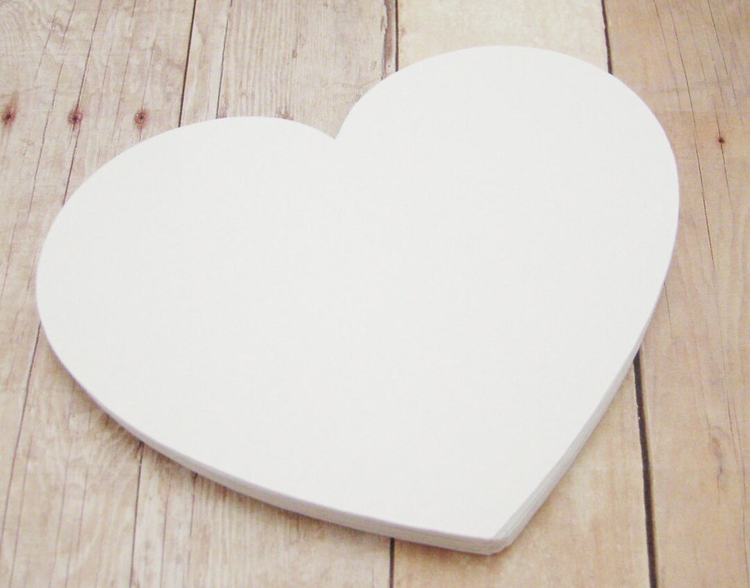 4 Inch Cardstock Hearts-white Heart Cutouts-wedding Advice Cards-bridal ...