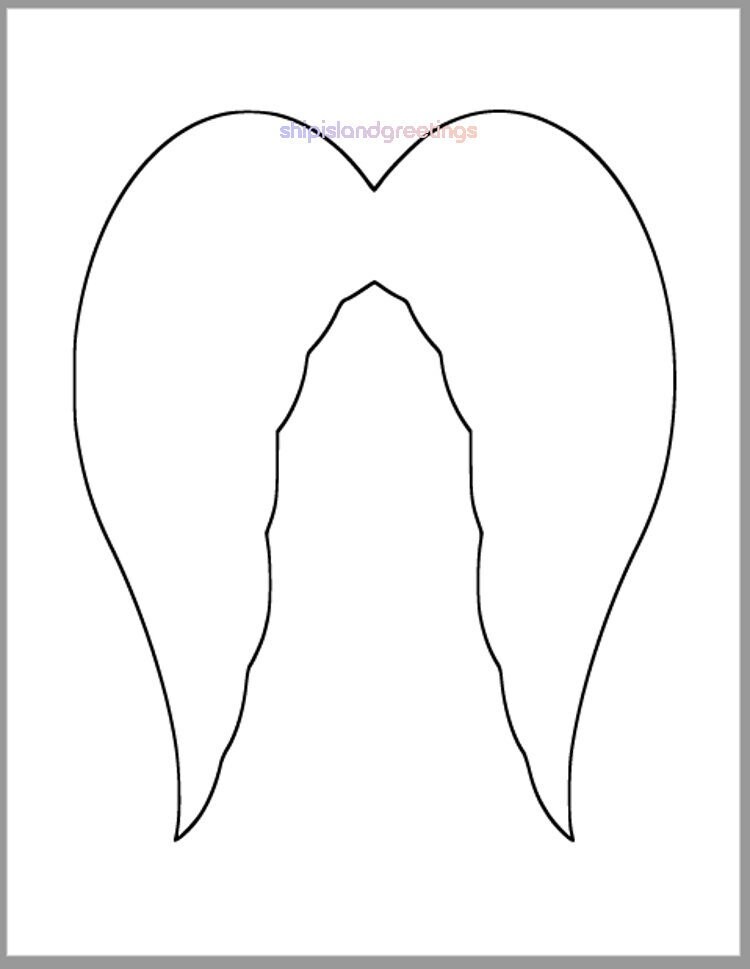 7x8 5 Inch Angel Wings Template printable Template angel Wings Etsy