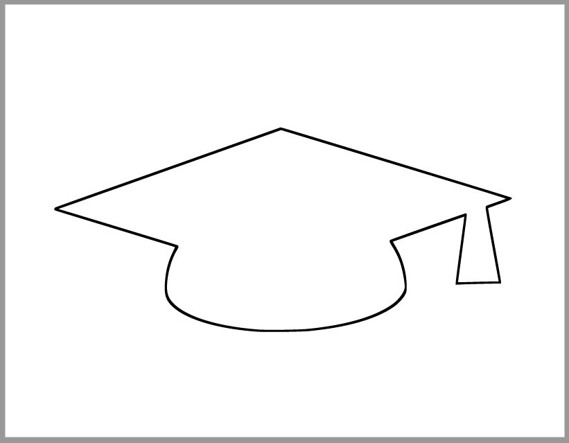 4x9 Inch Graduation Cap Template Large Printable Grad Etsy